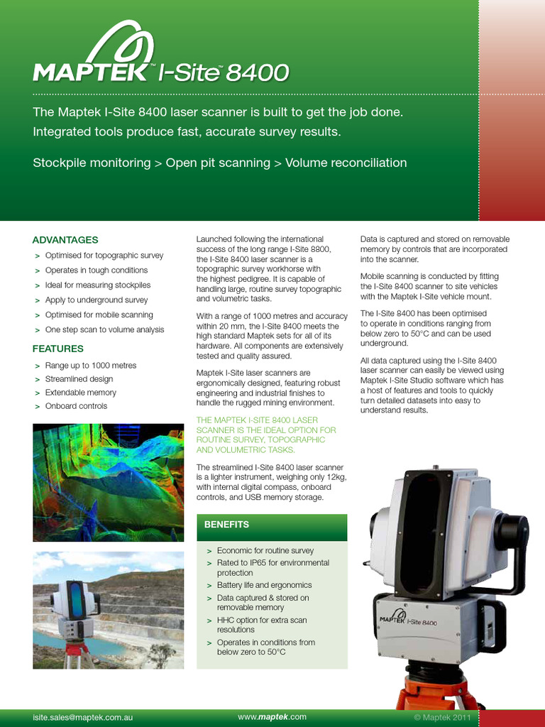 Maptek I-Site 8400 Flyer | PDF | Image Scanner | Surveying