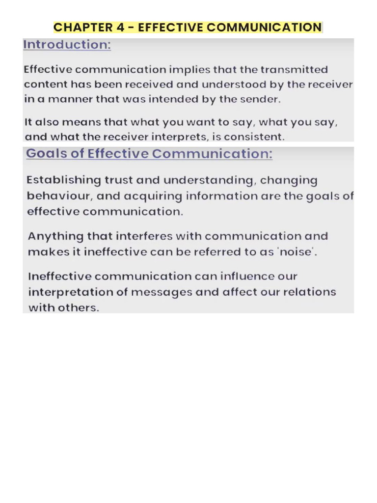 Notes - Ch-4 Effective Communication | PDF