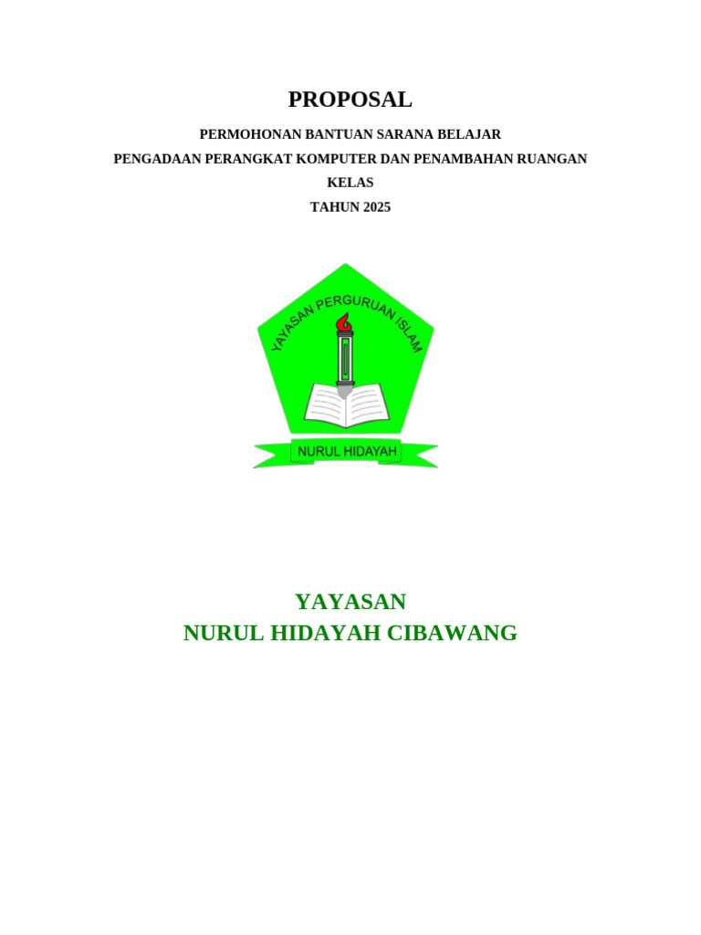 Proposal Yayasan Nurul Hidayah Lengkap | PDF