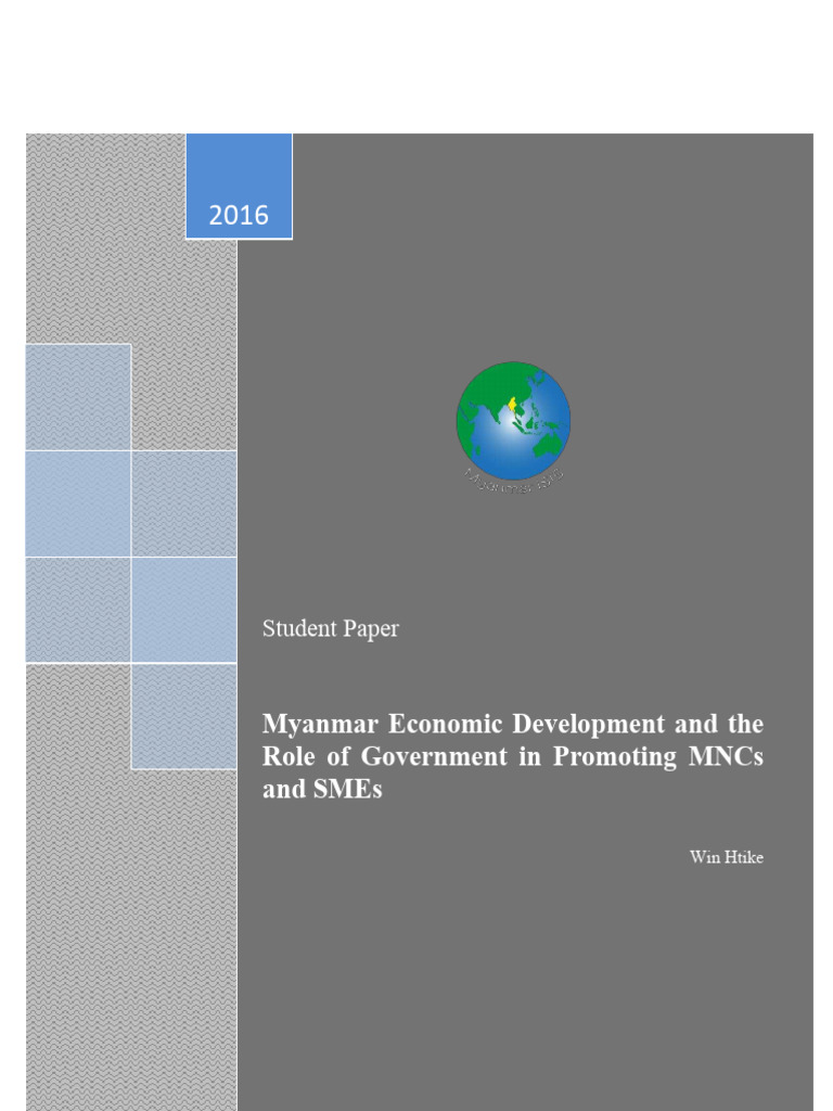 Myanmar Economic Development | PDF | Small And Medium Sized Enterprises ...