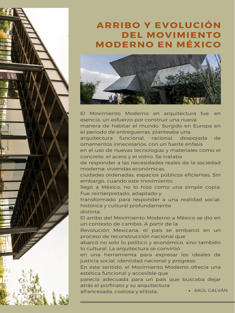 Movimiento Moderno en México: Evolución y Contexto | PDF