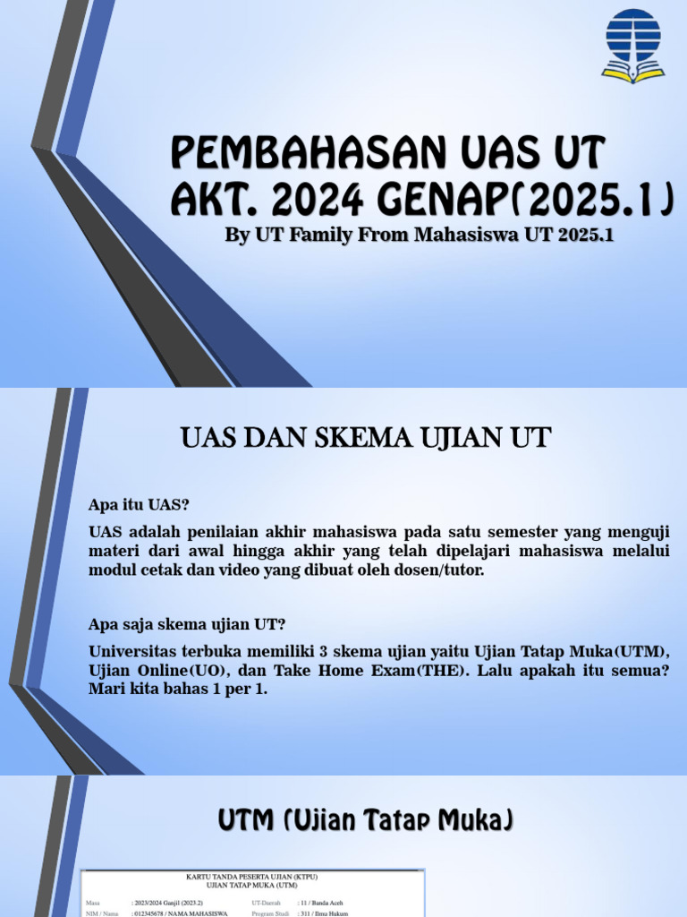 Skema Ujian UAS di UT 2025 | PDF