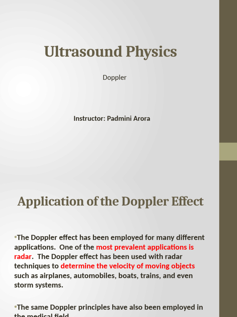 Understanding the Doppler Effect in Ultrasound | PDF | Doppler Effect ...