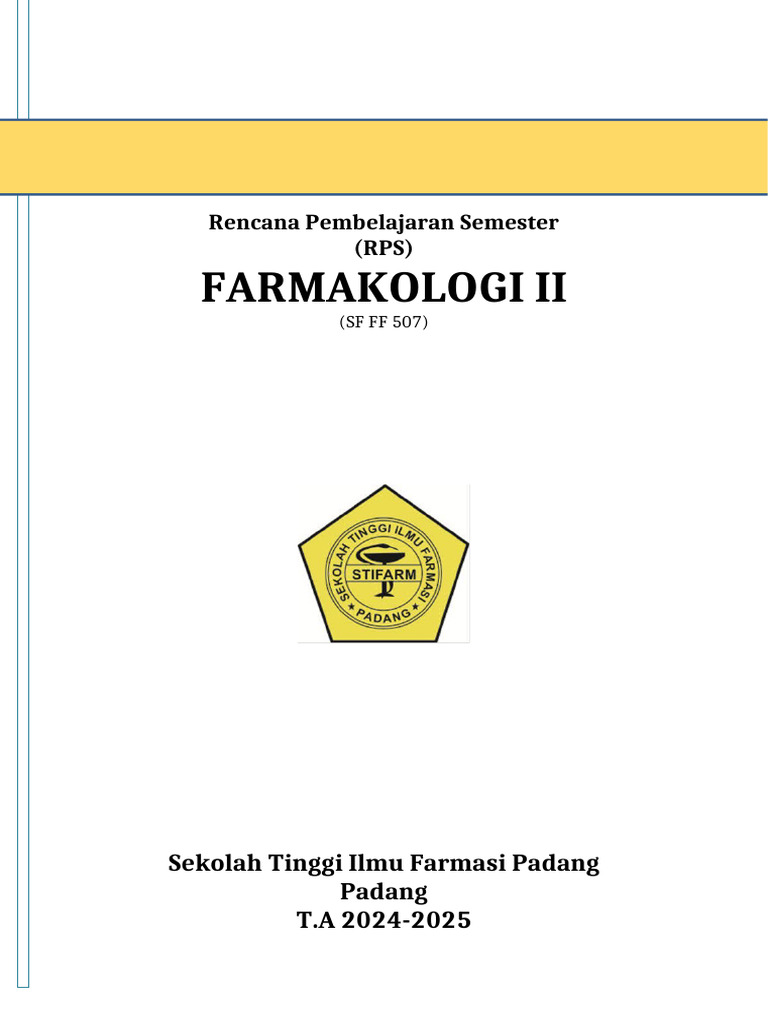 RPS Farmakologi Ii 2024-2025 | PDF