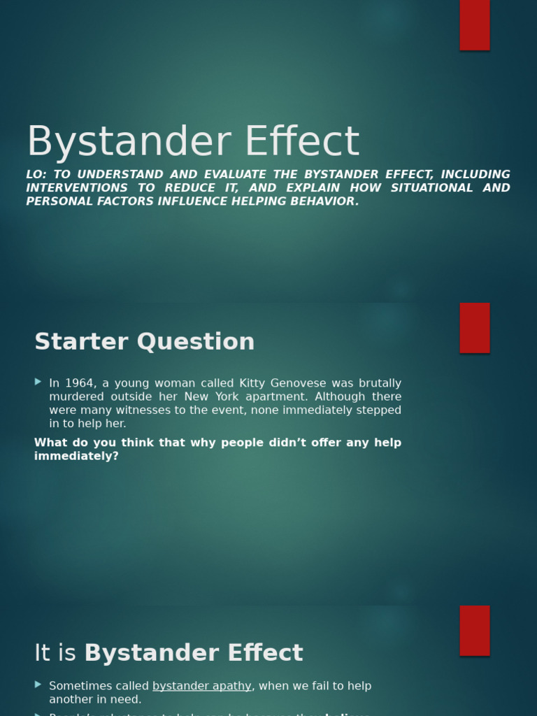 Lesson-2 Bystander Effect | PDF | Bullying | Psychological Concepts
