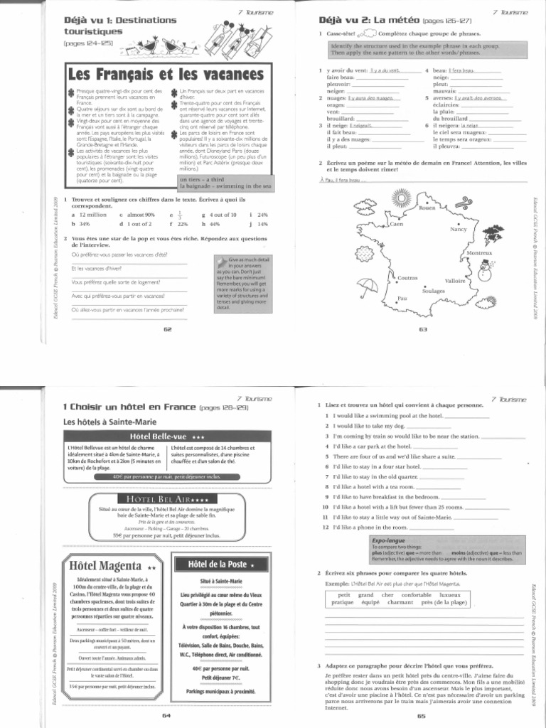 FR GCSE Exo Unit 7 Tourisme | PDF