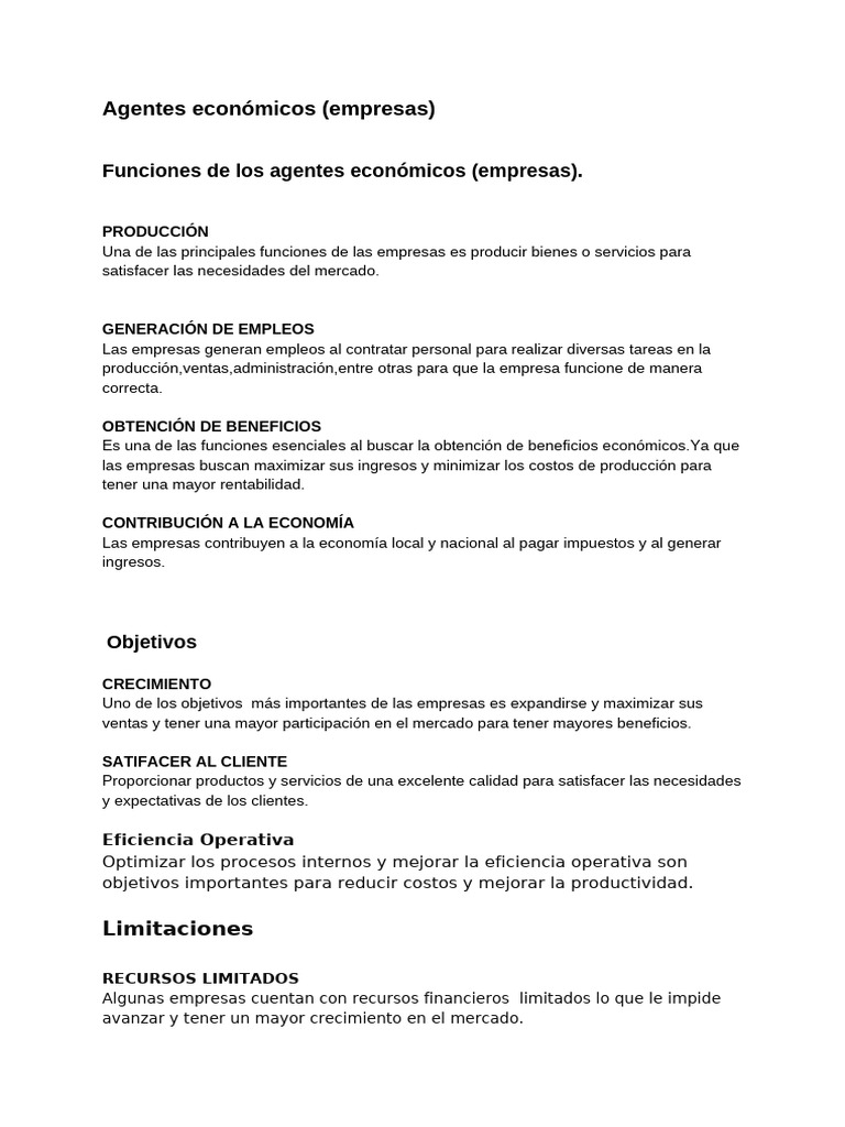 Agente Economicos (Empresas) | PDF