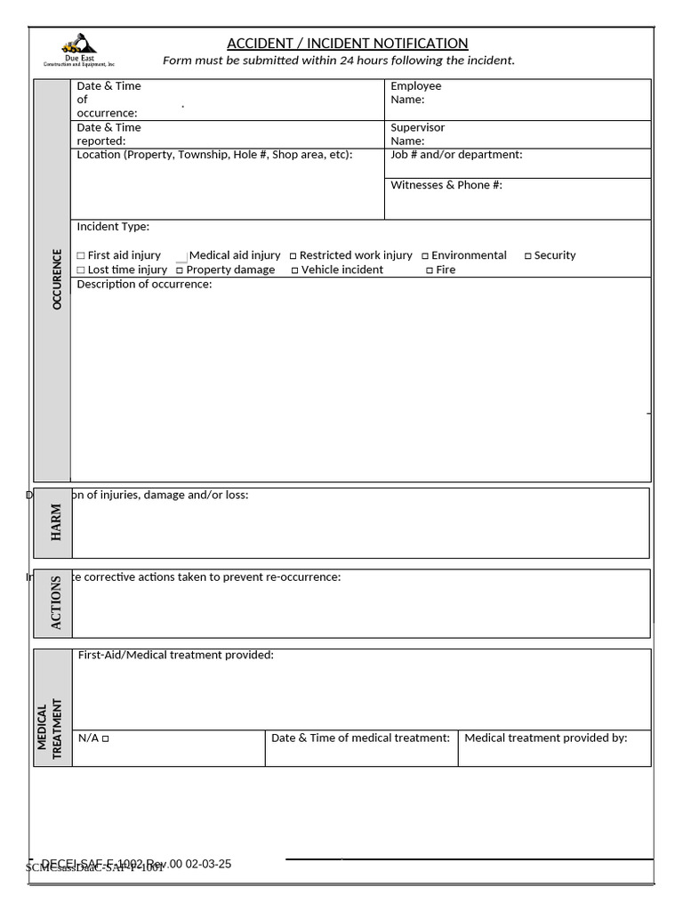 DECEI SAF F 1002 Accident - Incident Notification | PDF | Safety