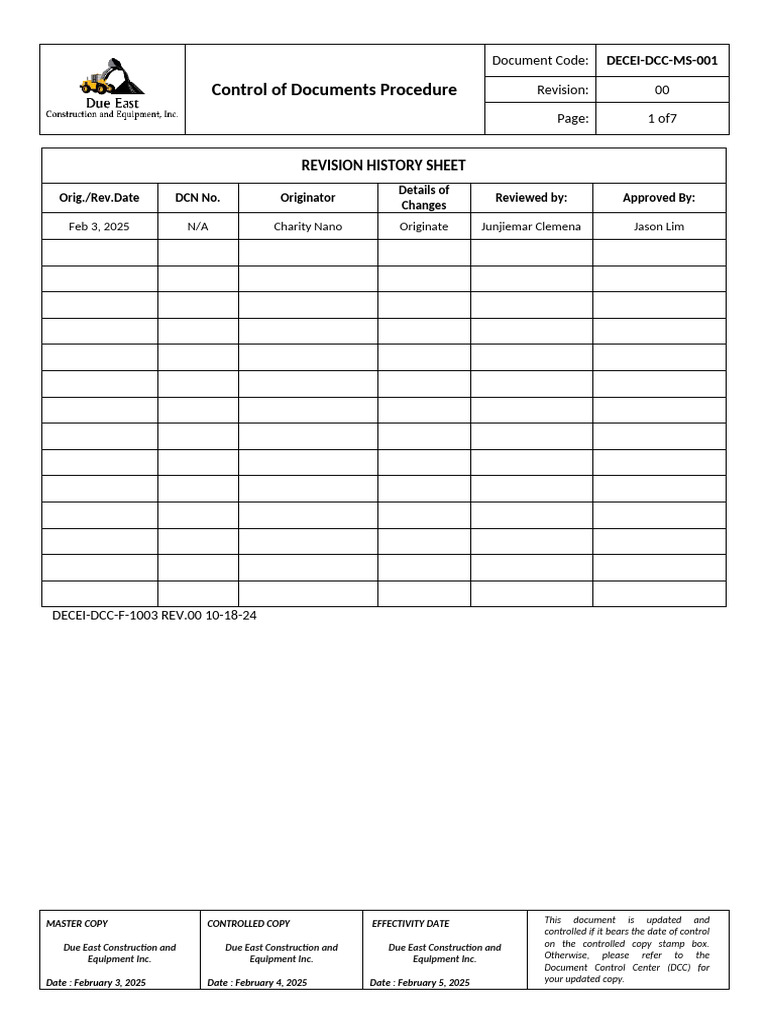 Document Control Procedure Overview | PDF | Specification (Technical ...