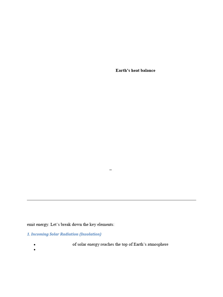 Heat Balance of The Earth | PDF | Greenhouse Effect | Climate Change