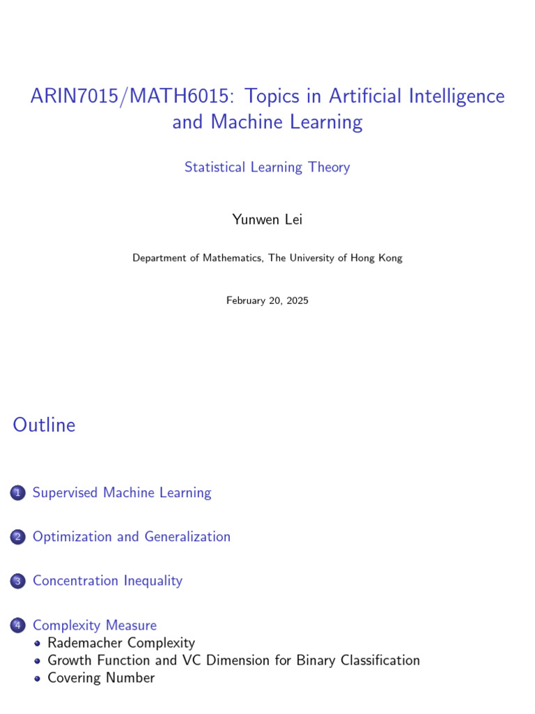 Statistical Learning Theory | PDF | Machine Learning | Statistical Theory
