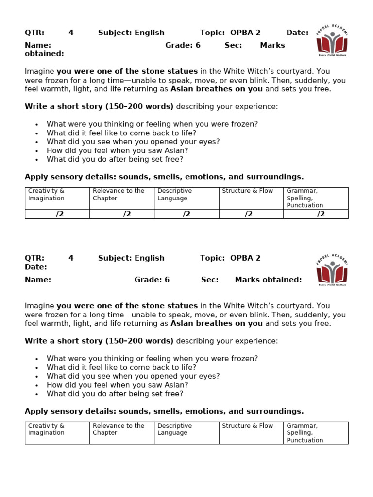 25 G6 Q4 OPBA 2 Writing | PDF