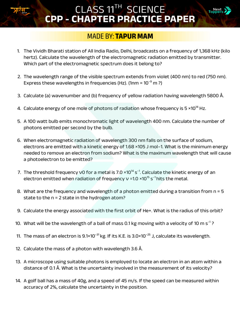 CPP - Structure of An Atom - 1909465 | PDF | Electron | Electromagnetic Spectrum