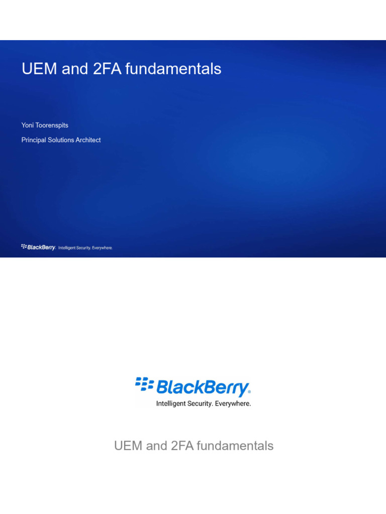 BlackBerry 2FA Training Session Slides | PDF | Blackberry | Radius