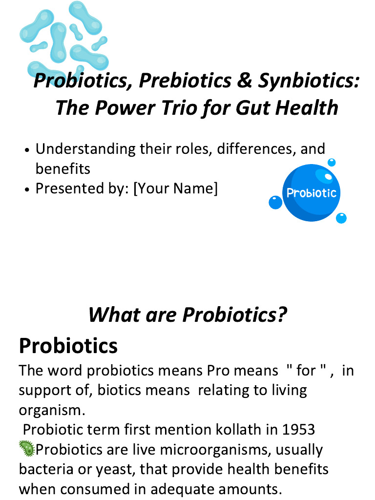 Probiotics Presentation | PDF | Probiotic | Gastrointestinal Tract