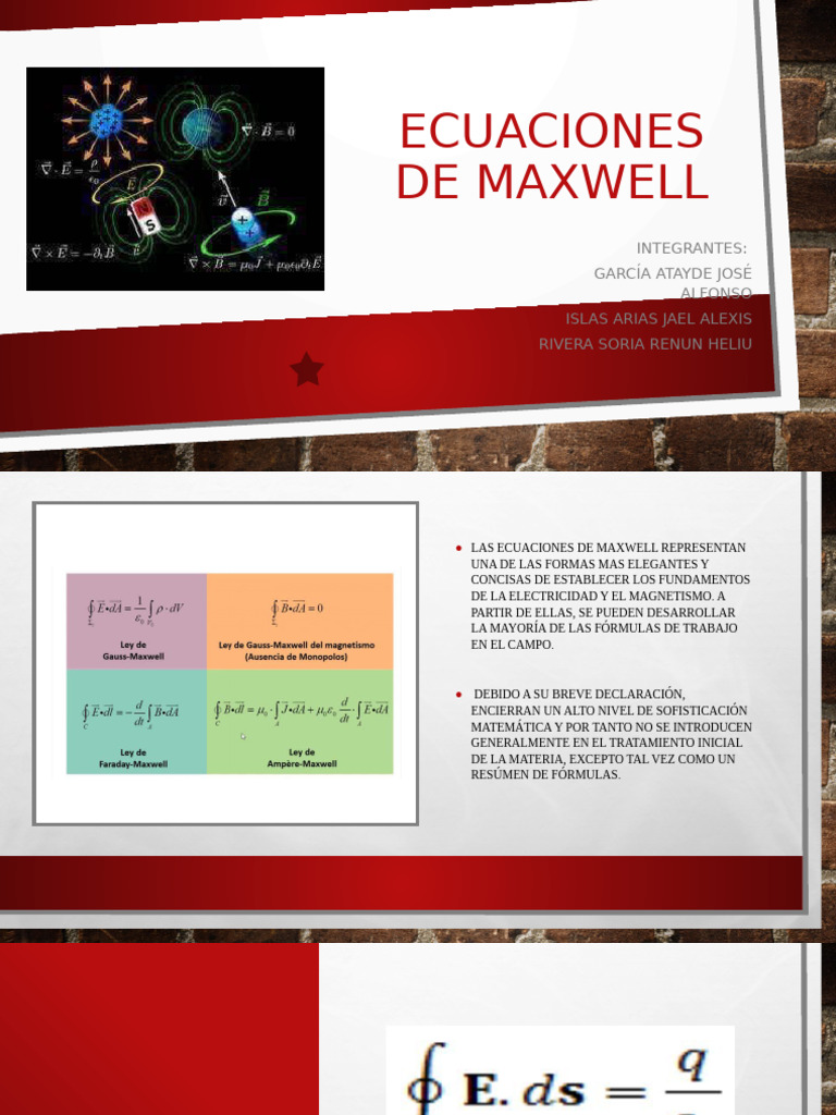 Ecuaciones de Maxwell | PDF | Campo magnético | Corriente eléctrica
