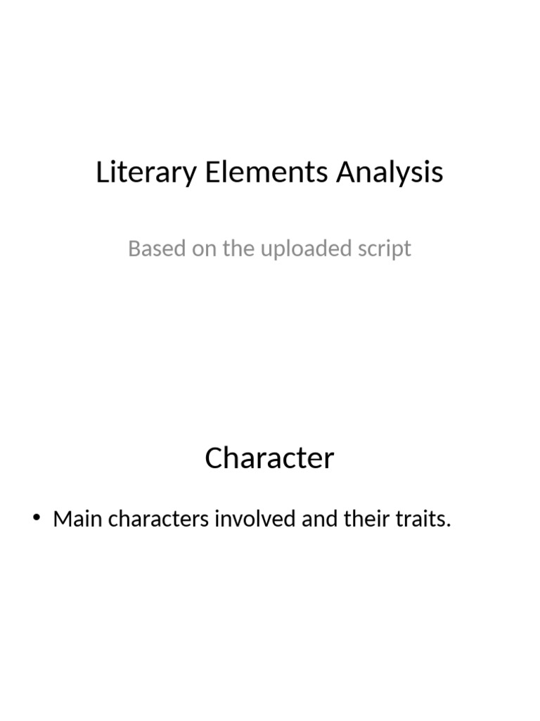 Literary Elements Analysis | PDF