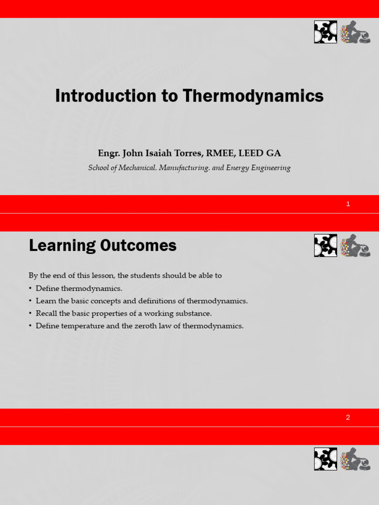 2 - Introduction To Thermodynamics | PDF | Temperature | Pressure