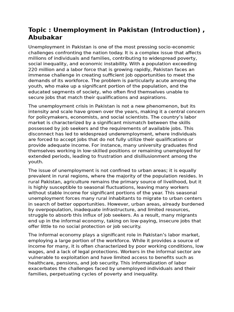 Intro Civics Assignment 2 (Abubakar) | PDF | Unemployment | Employment