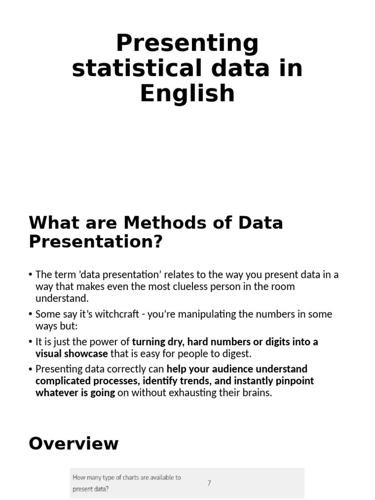 Presenting Statistical Data in English 31.10.2024 | PDF | Chart | Pie Chart