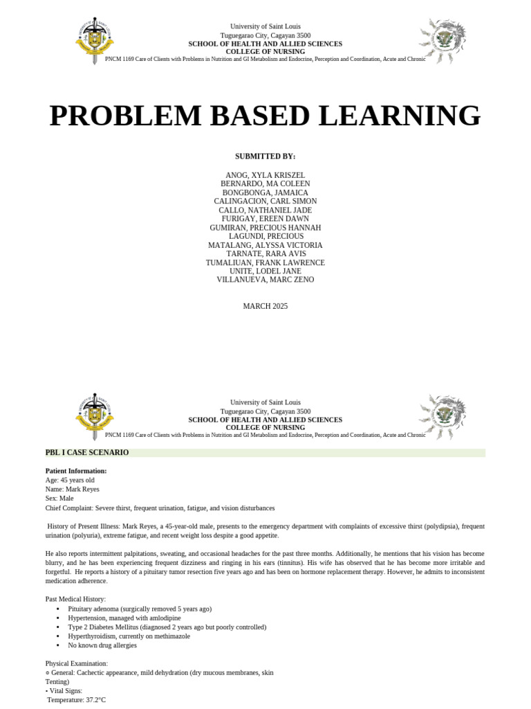 PBL Compilation Template 1 | PDF | Diabetes | Hypertension