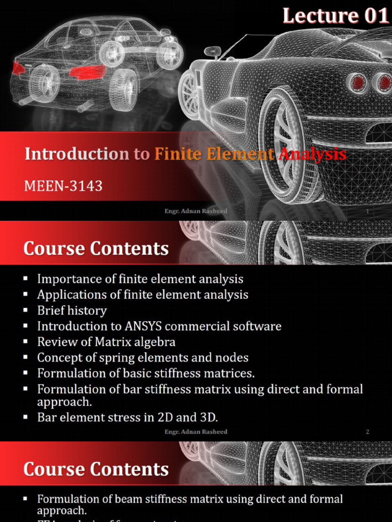 Lec 01 - Int FEA - Introduction | PDF