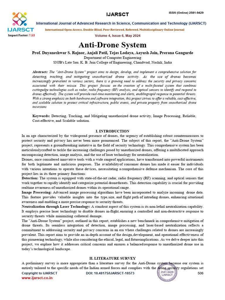Paper On Counter UAS Technology | PDF | Unmanned Aerial Vehicle ...