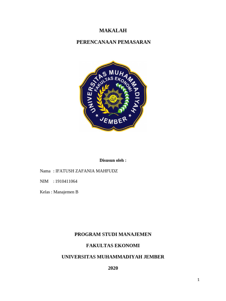 Makalah Perencanaan Pemasaran | PDF