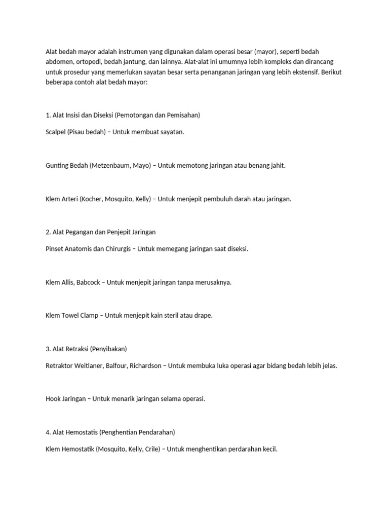 Alat Bedah Mayor | PDF