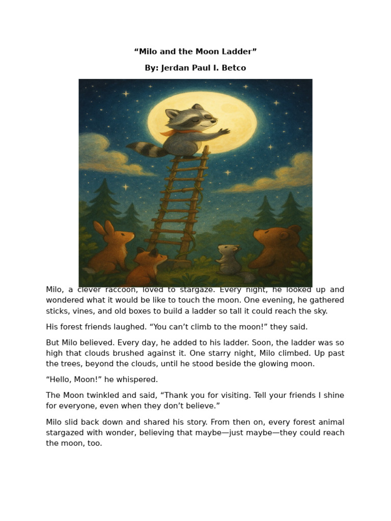 Milo and The Moon Ladder | PDF