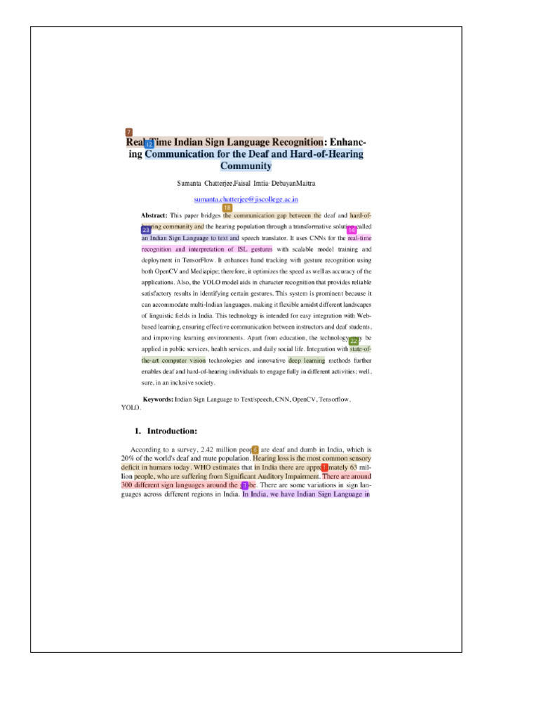 Real Time Indian Sign Language Recognition Enhanc Ing Communication Pdf Cognitive Science