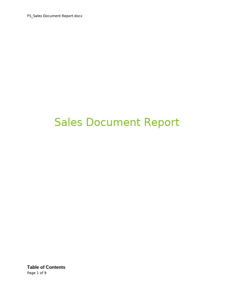Sales Document Reporting Overview | PDF | Microsoft Excel | Information ...