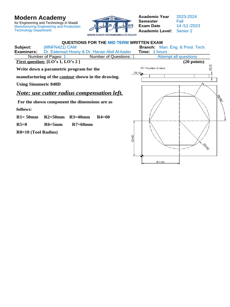 CAM (MNFN421) - Mid Term FALL NOV.-2023-2024 | PDF