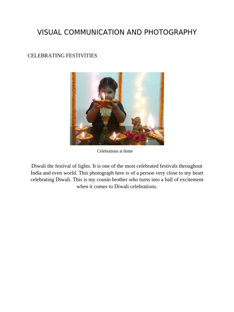 Visual Communication and Photography: Celebrations at Home | PDF