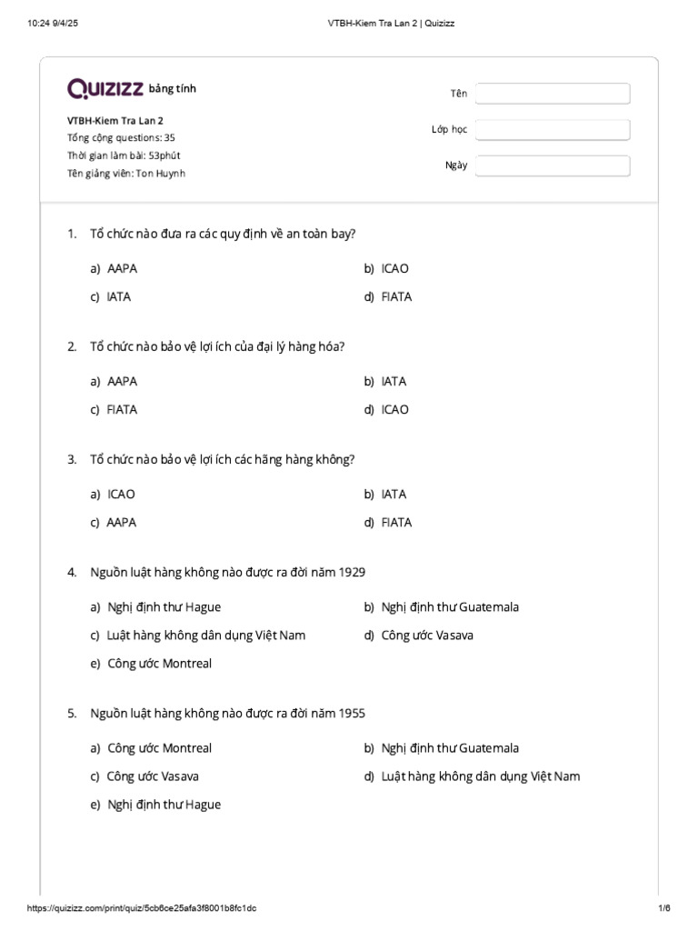 VTBH-Kiem Tra CA Nhan | PDF