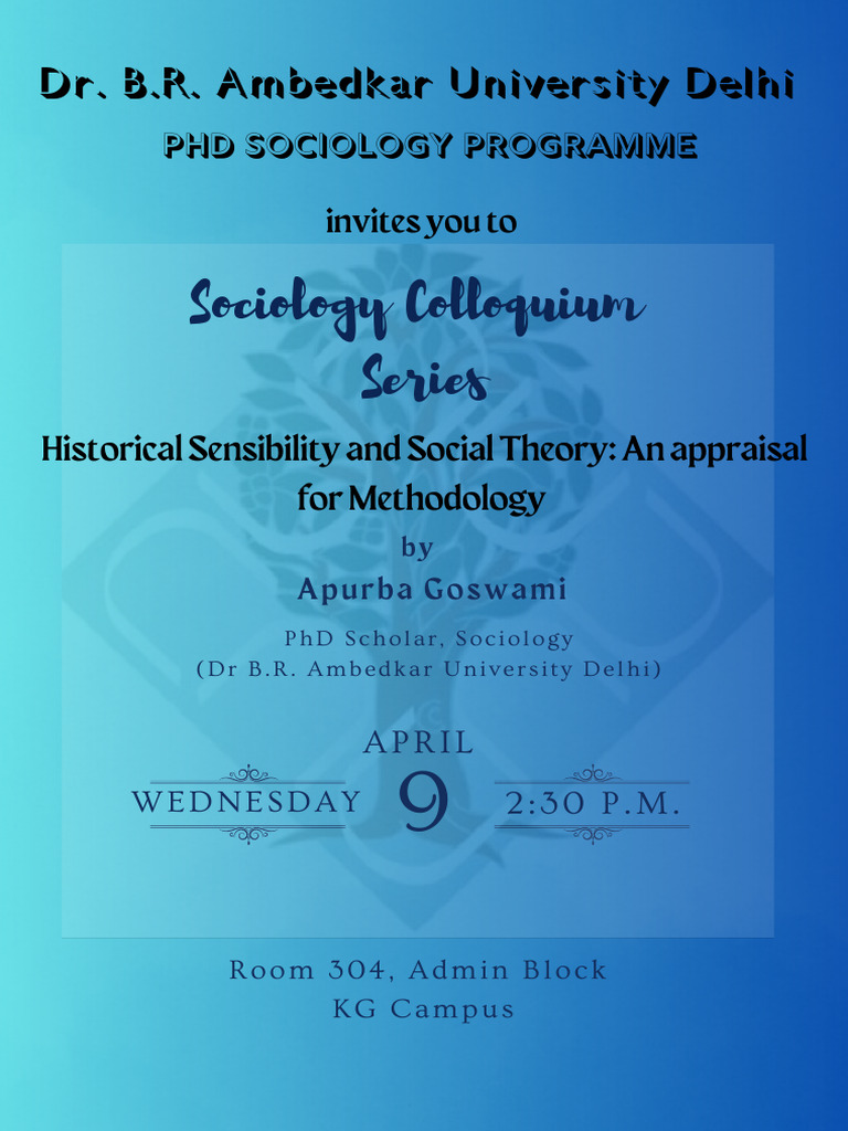Sociology Research Colloquium | PDF | Sociology | Concept