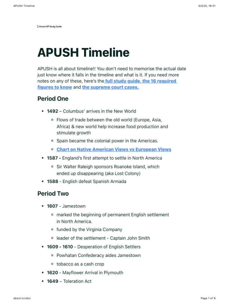 APUSH Foreign Policy Timeline Overview | PDF | American Revolutionary ...