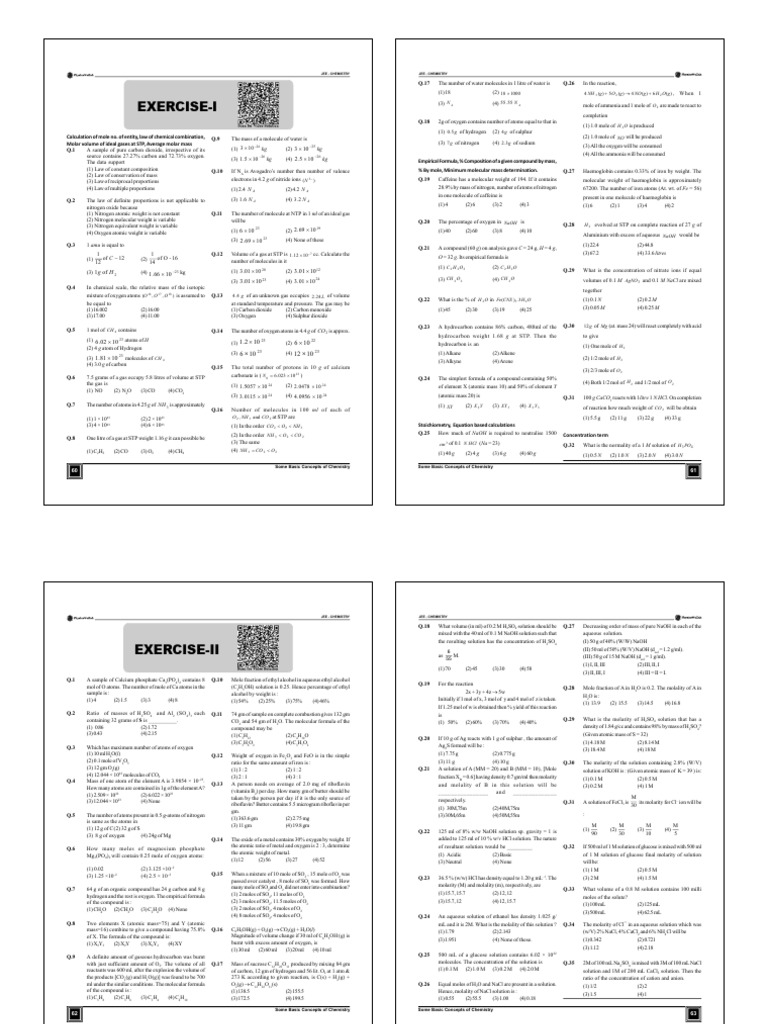 Chemistry Module 1,2,3 | PDF | Mole (Unit) | Chemical Substances