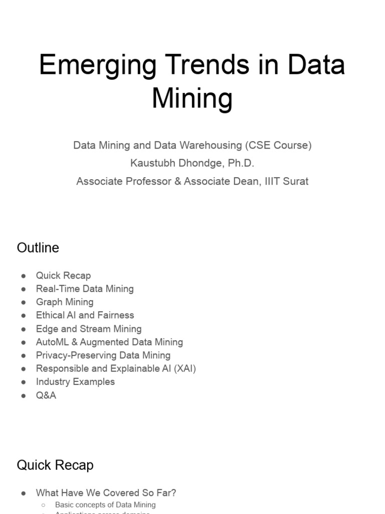 Emerging Trends in Data Mining | PDF | Machine Learning | Artificial ...