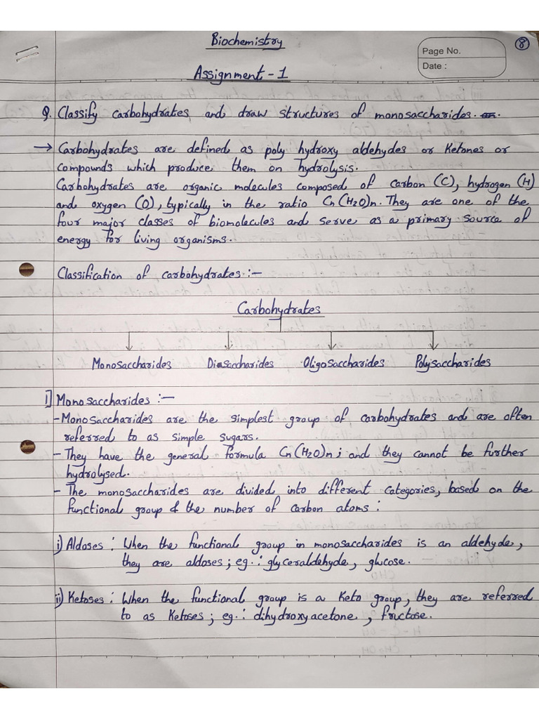 Biochemistry Assignment 1 | PDF