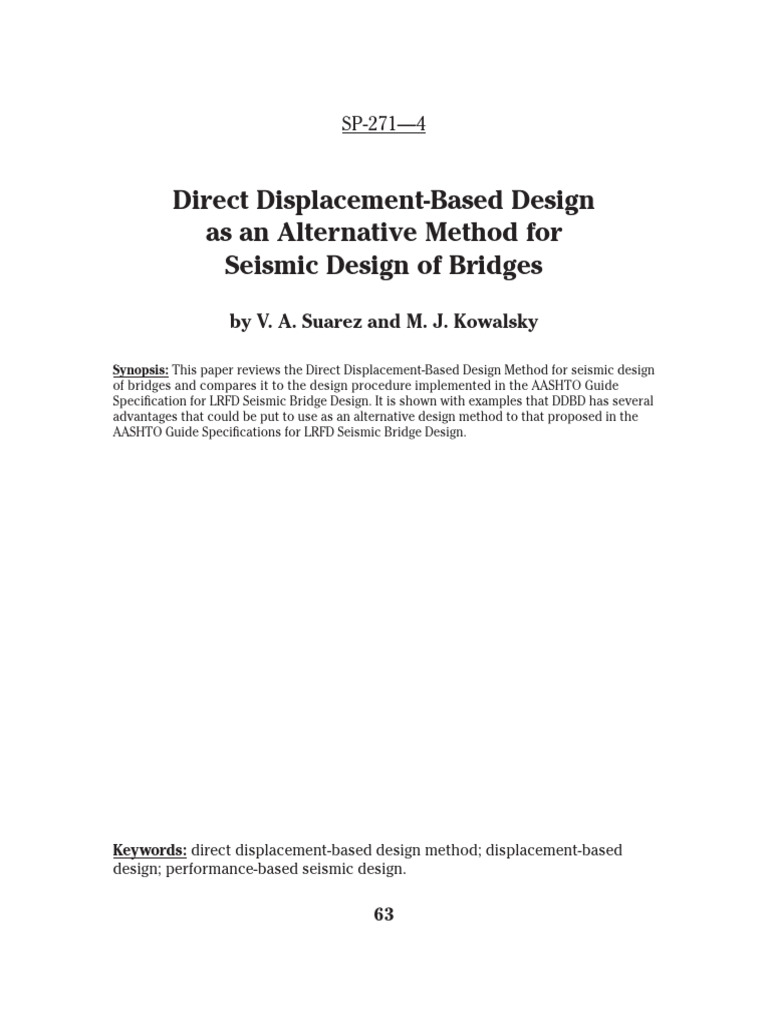 Direct Displacement-Based Design As An Alternative Method For Seismic ...