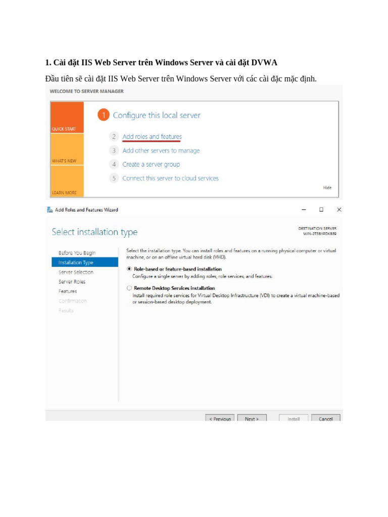 Lab 2-Cài đặt IIS Web Server trên Windows Server và cài đặt DVWA | PDF