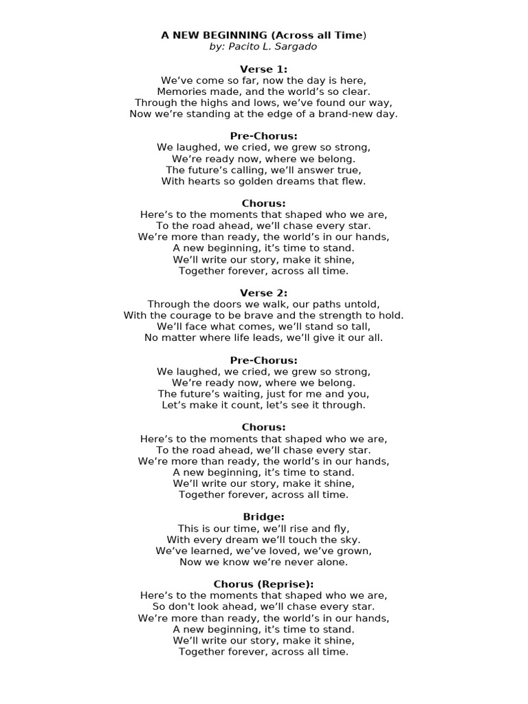 Graduation and Farewell Song | PDF | Song Structure