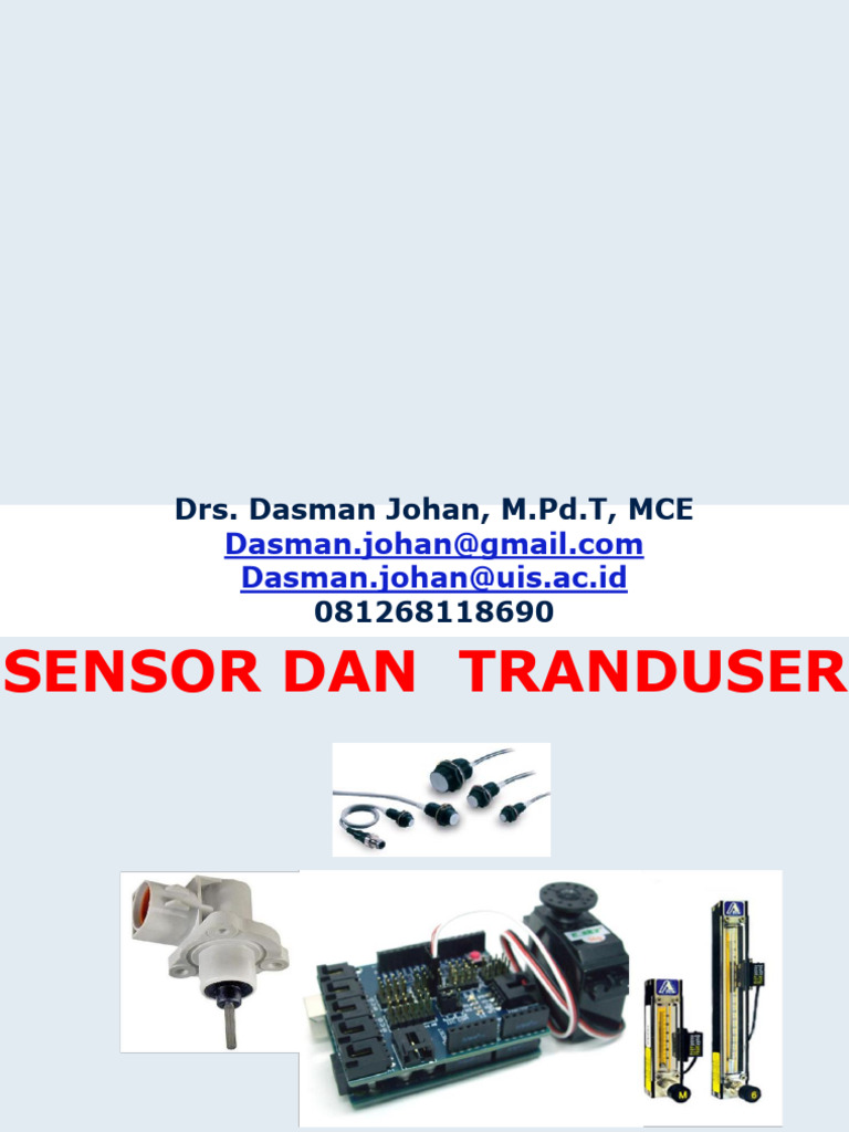 Modul 2a Pengertian, Klasifikasi, Persyaratan Umum Macam-Macam Sensor Dan Transduser (5 ...