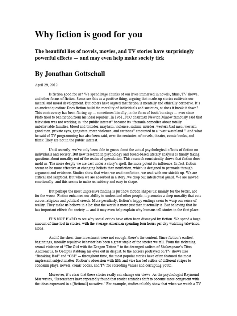 Why Fiction Is Good For You | PDF | Empathy