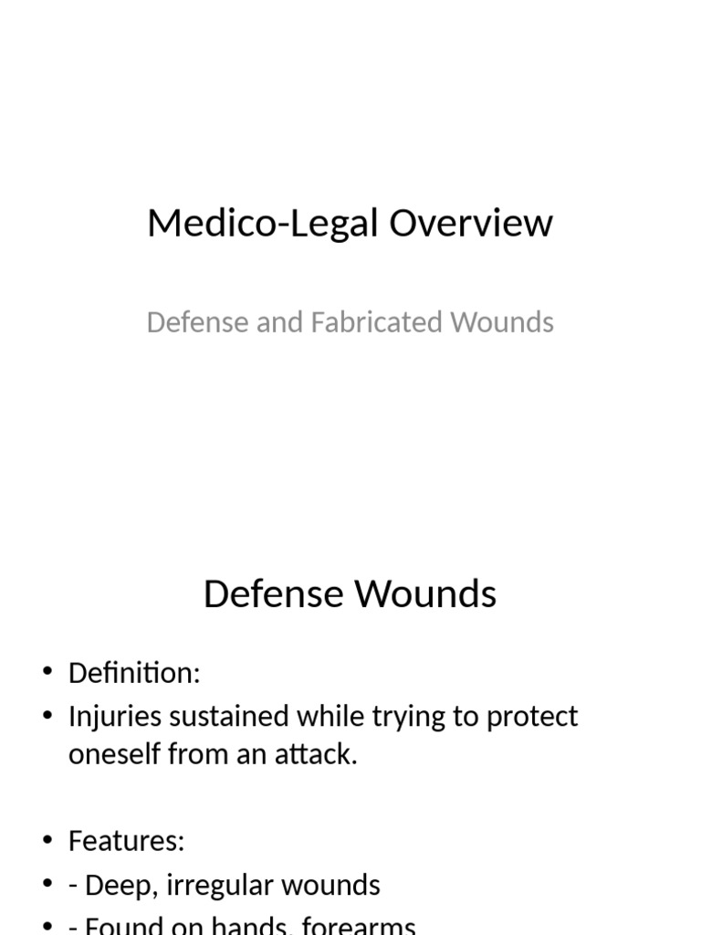 Defense and Fabricated Wounds Presentation | PDF