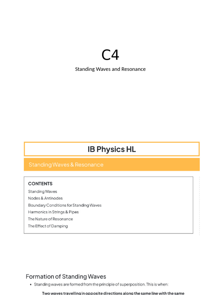 Standing Waves and Resonance | PDF