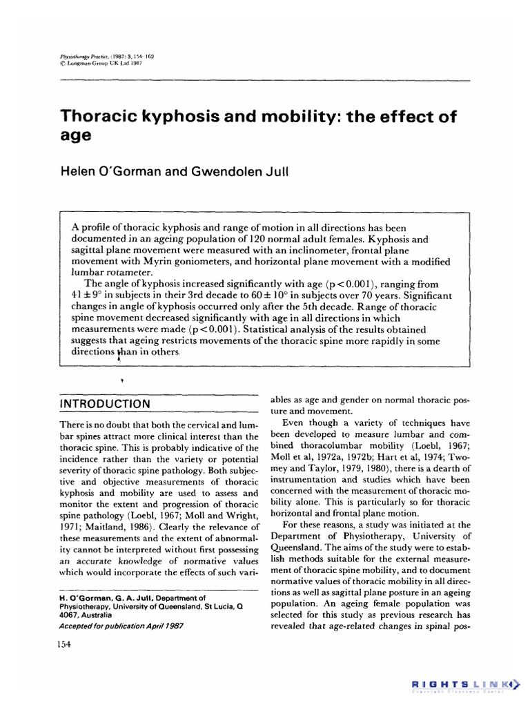 Cifoza Toracica Si Mobilitatea, in Functie de Varsta | PDF | Vertebra ...