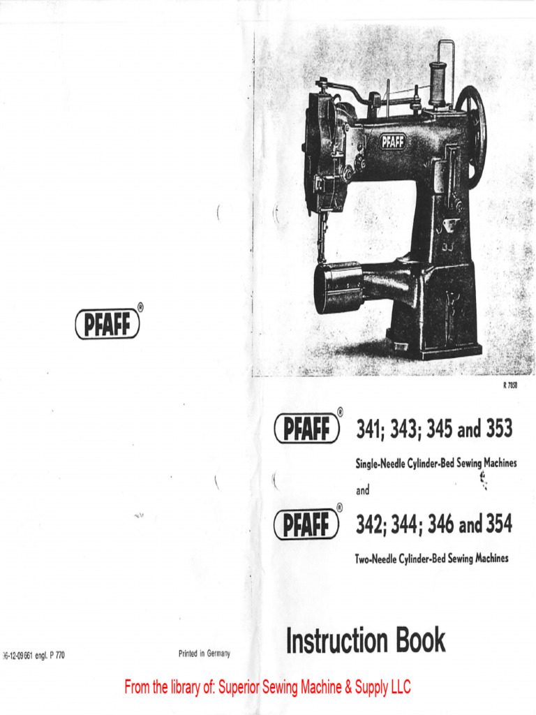 Pfaff 341 Cylinder-Bed Machine Guide | PDF | Sewing Machine | Sewing Needle