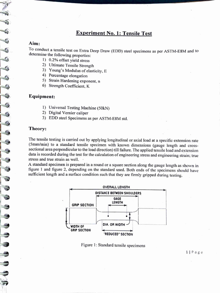 Tensile Test Metal Forming | PDF
